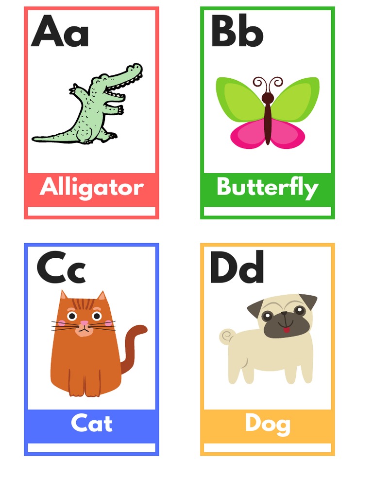 Animal Alphabet Flash Cards | PDF | Young Adult