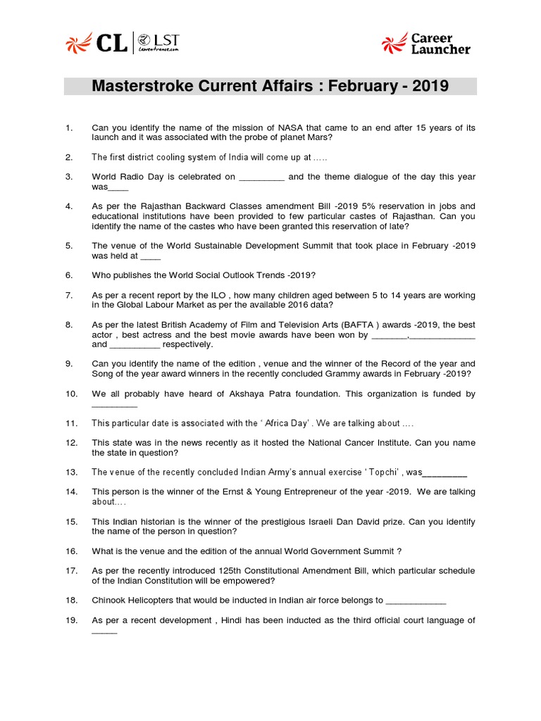 Masterstroke Feb - 2019 | PDF | Organisation Of Islamic Cooperation ...