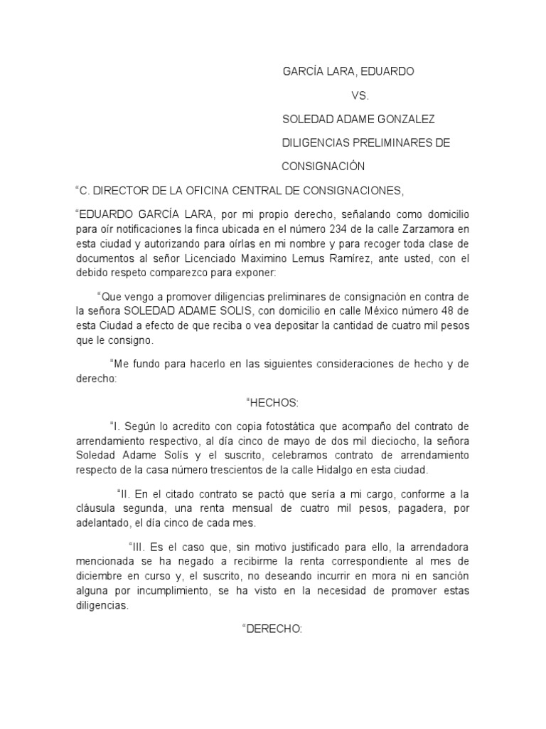 10 - Escrito de Consignación | PDF | Justicia | Crimen y violencia