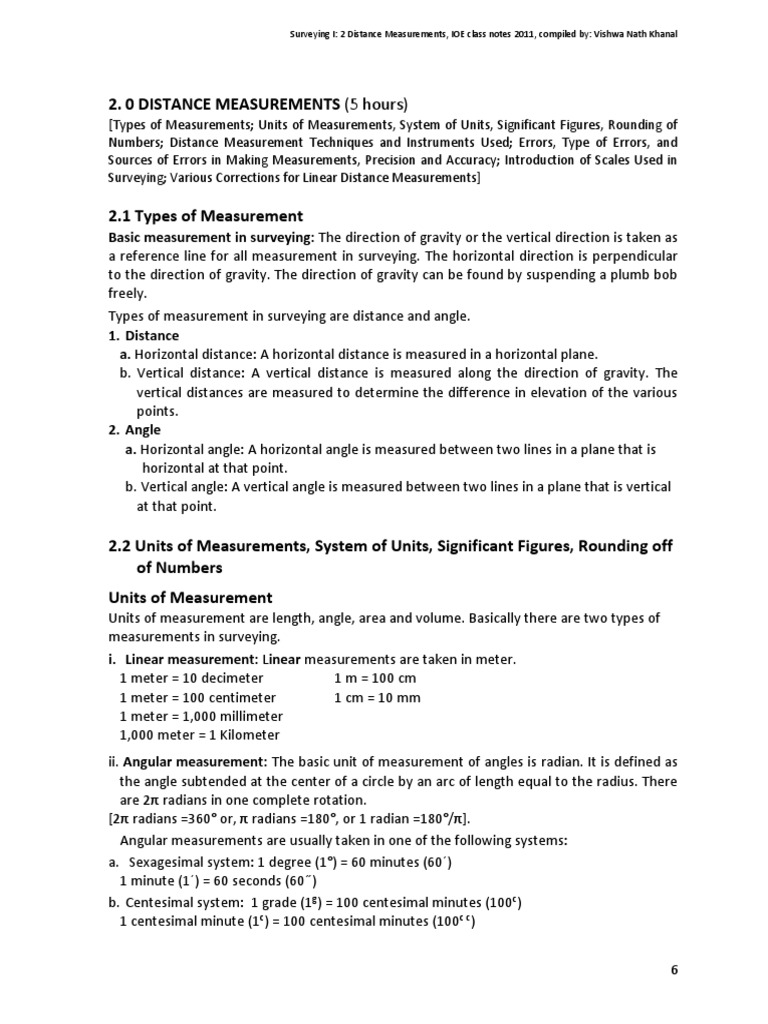 2 Distance Measurements | PDF | Significant Figures | Surveying