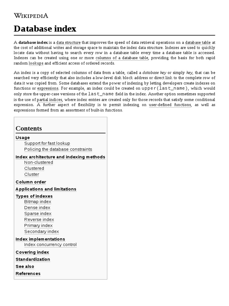 Database Index PDF | PDF | Database Index | Computer Data