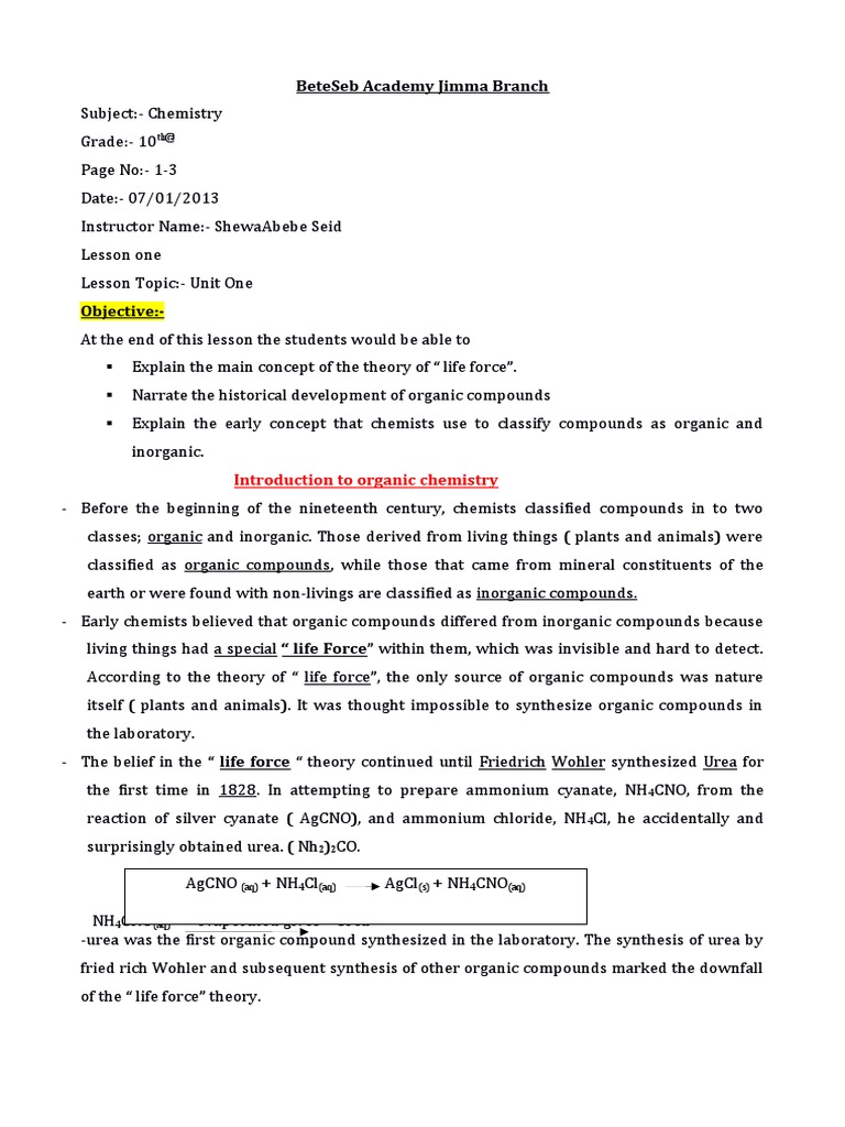 Beteseb Academy Jimma Branch: Introduction To Organic Chemistry | PDF ...