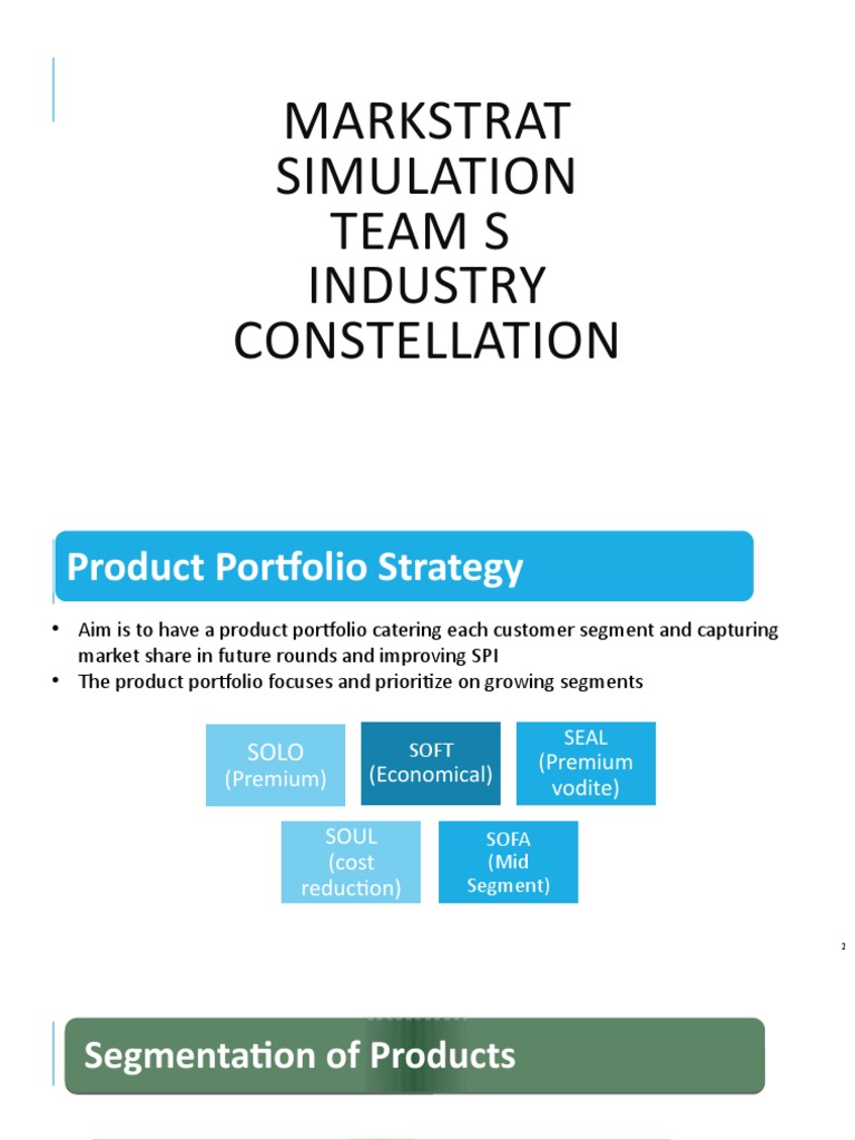 Markstrat Simulation Team S Industry Constellation | PDF