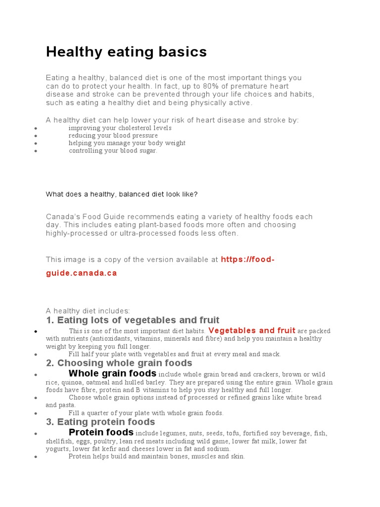 Healthy Eating Basics | PDF | Healthy Diet | Whole Grain
