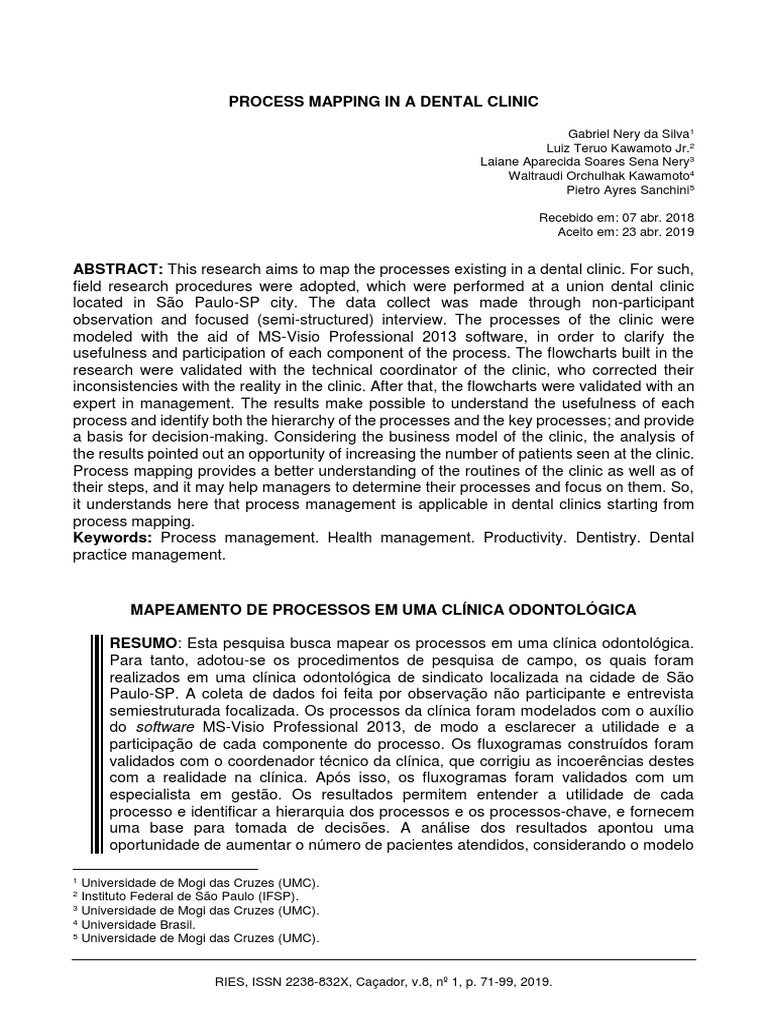 Process Mapping in A Dental Clinic PDF | PDF | Business Process ...