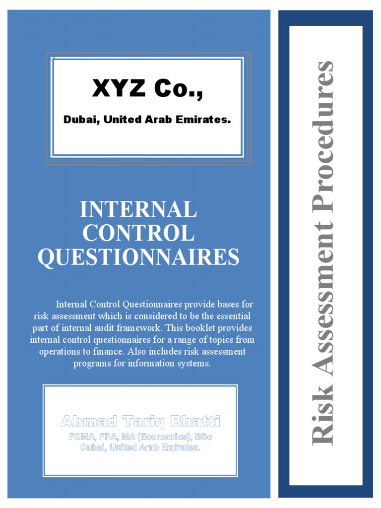 XYZ Co.,: Internal Control Questionnaires | PDF | Cheque | Internal Control