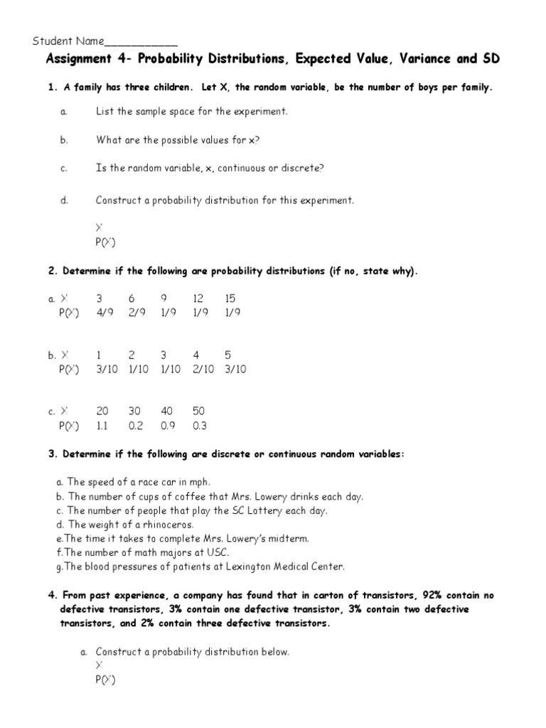 Probability Distributions and Statistics Analysis | PDF | Science ...