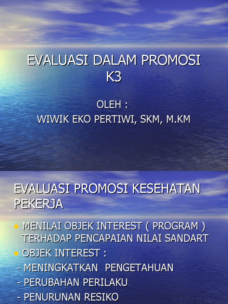 Evaluasi Program k3 | PDF
