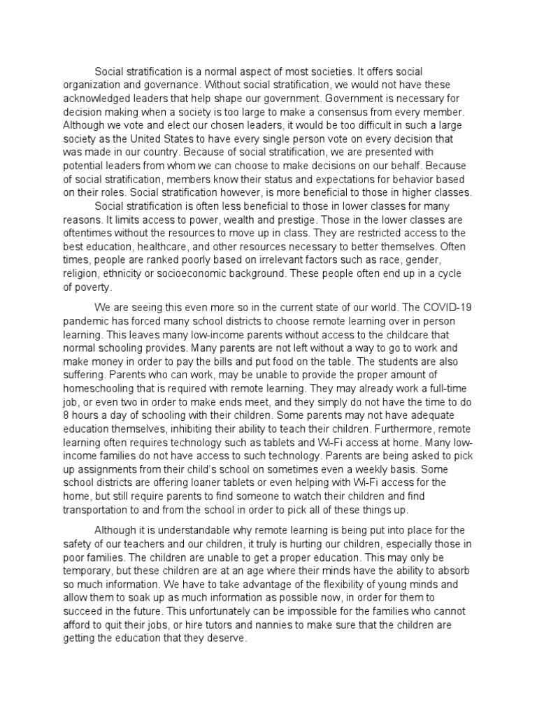 Social Stratification Reaction Paper | PDF | Social Stratification ...