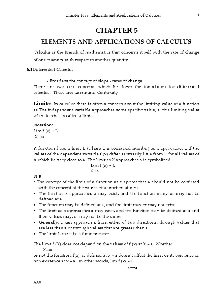 Chapter 5 Elements And Applications Of Calculus Pdf Maxima And