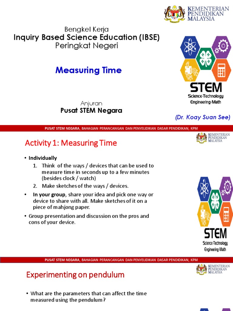 Measuring Time: Inquiry Based Science Education (IBSE) | PDF | Pendulum ...