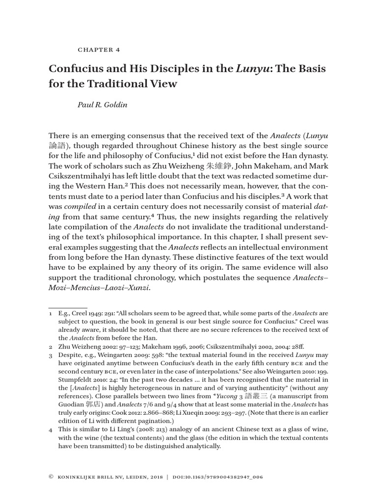 Confucius and His Disciples in The Lunyu-1 | PDF | Analects | Confucianism