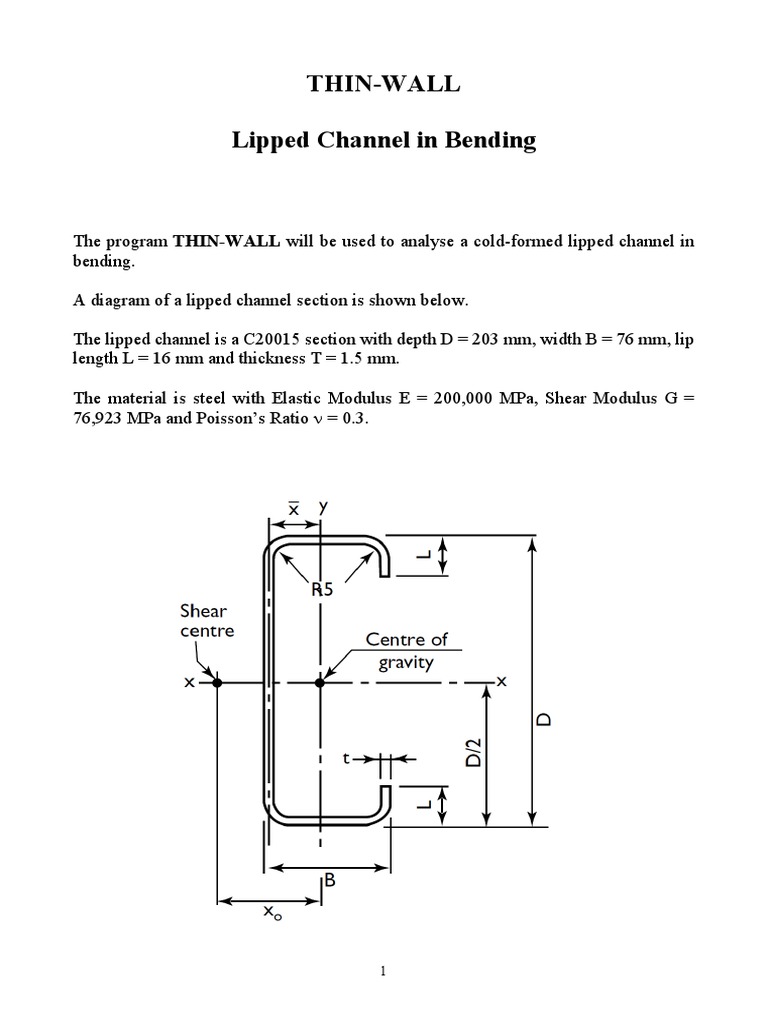 THIN-WALL - Lipped Channel in Bending | Download Free PDF | Buckling ...