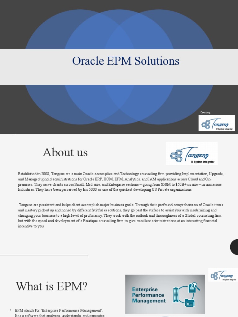 Oracle EPM Solutions: Courtesy | PDF | Cloud Computing | Business