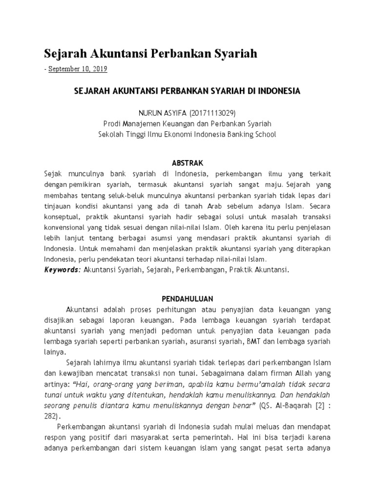 Sejarah Akuntansi Perbankan Syariah | PDF