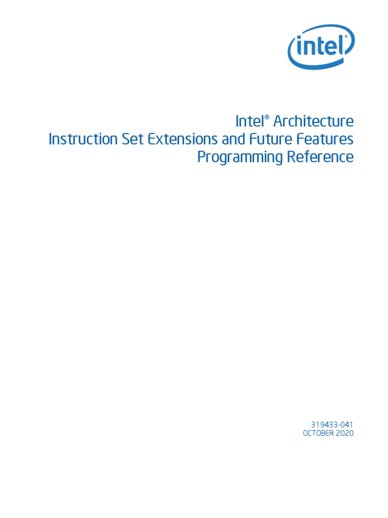 Architecture Instruction Set Extensions Programming Reference PDF | PDF | Central Processing ...