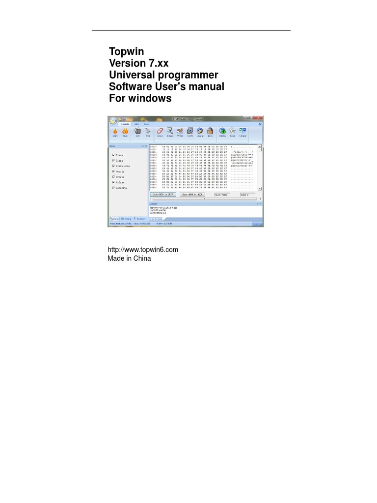 Topwin Version 7.xx Universal Programmer Software User's Manual For ...