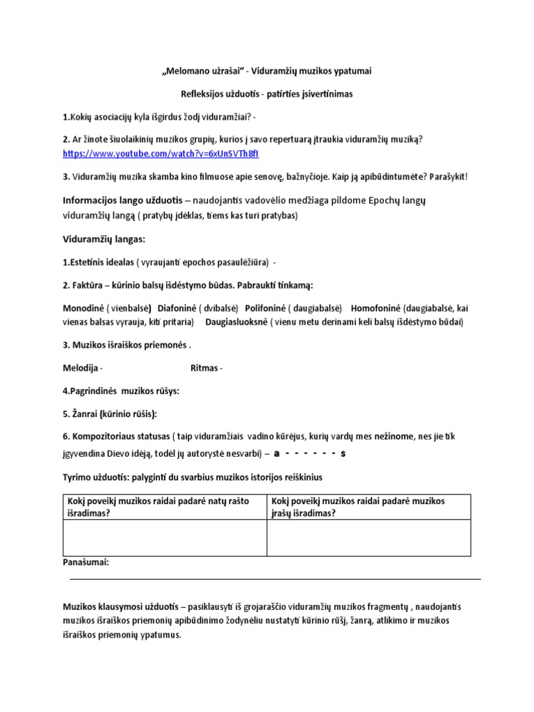 Melomano Uzrasai - Viduramziu Muzikos Ypatumai.2 | PDF