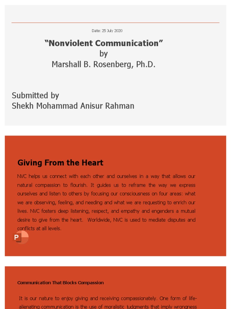 "Nonviolent Communication": by Marshall B. Rosenberg, PH.D | Download ...