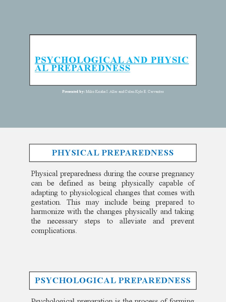 Psychological and Physical Preparedness | PDF