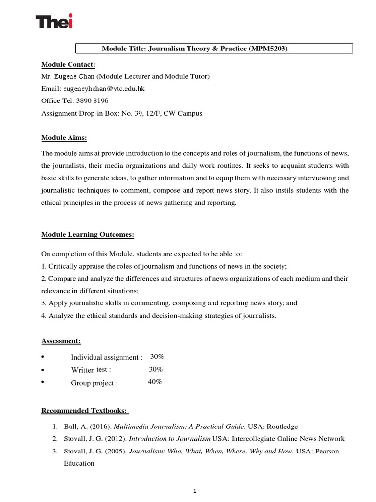 Module Outline | PDF | Journalism | News