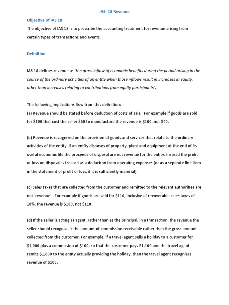 IAS 18 Revenue Recognition | PDF | Dividend | Repurchase Agreement