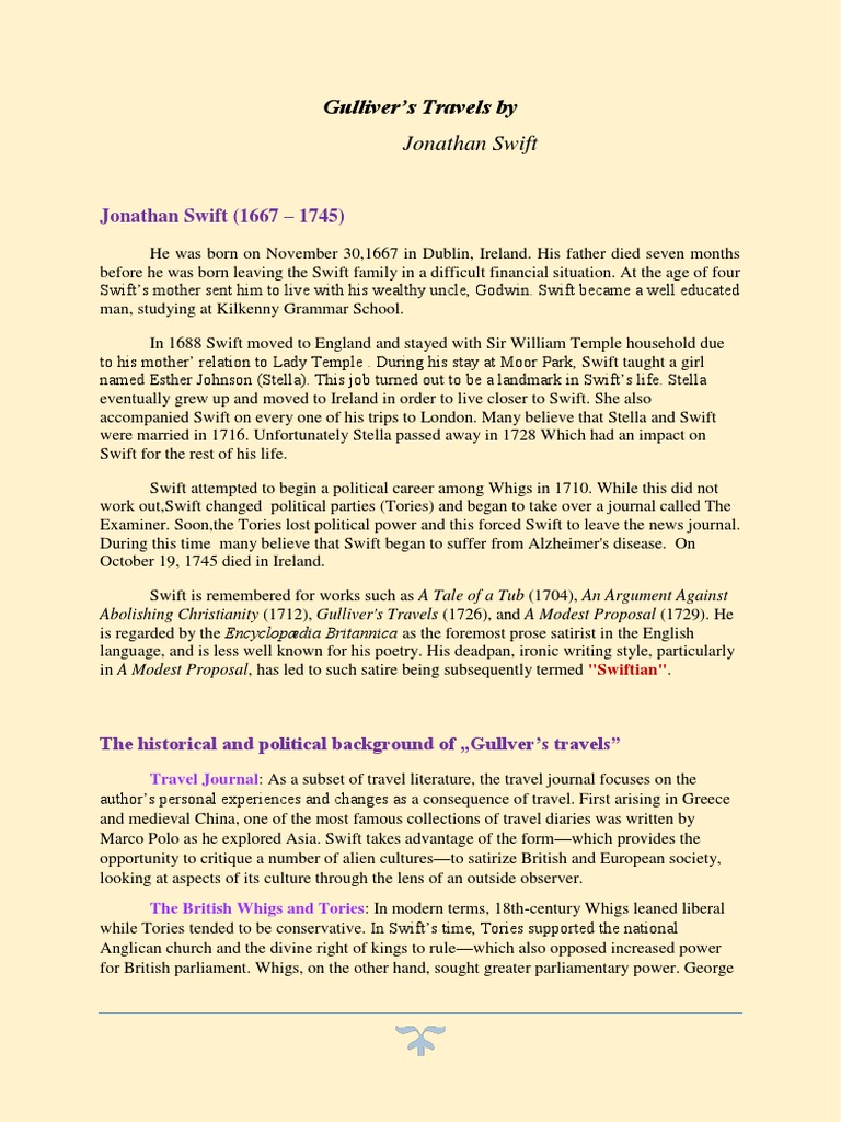 Analysis of Gulliver's Travels Themes | PDF | Jonathan Swift