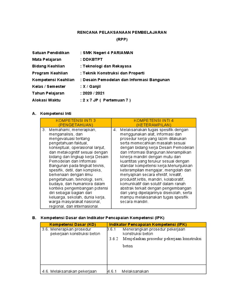 RPP Dpib X DDKBTPT PTMN 7 | PDF