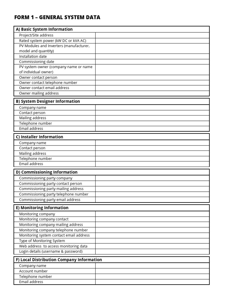 PV System Installation Data and Commissioning Forms | PDF ... PV System Installation Data and Commissioning Forms | PDF ...