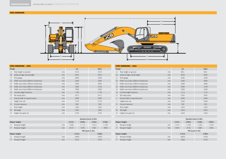 JCB 360 Specyfikacja | PDF | Vehicles