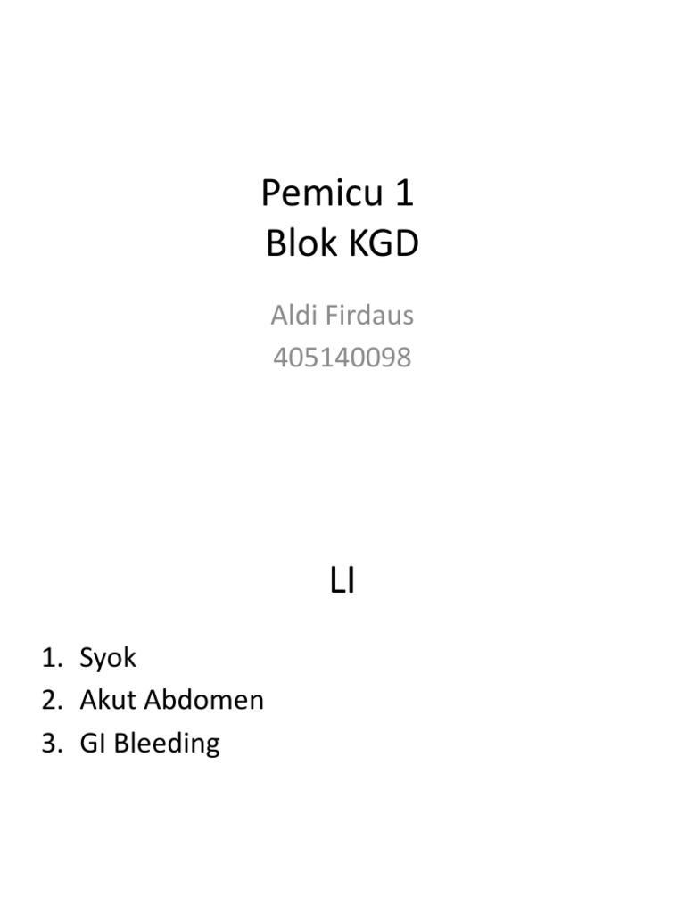 Analisis Tanda dan Gejala Syok Hipovolemik | PDF