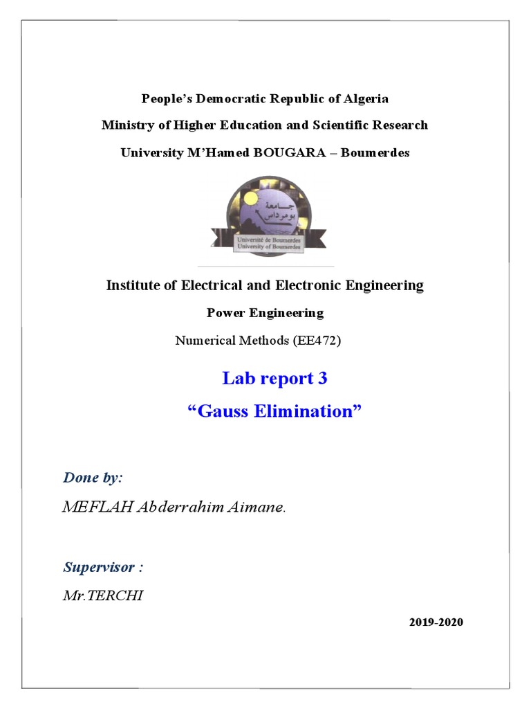 Lab Report 3 "Gauss Elimination" | PDF