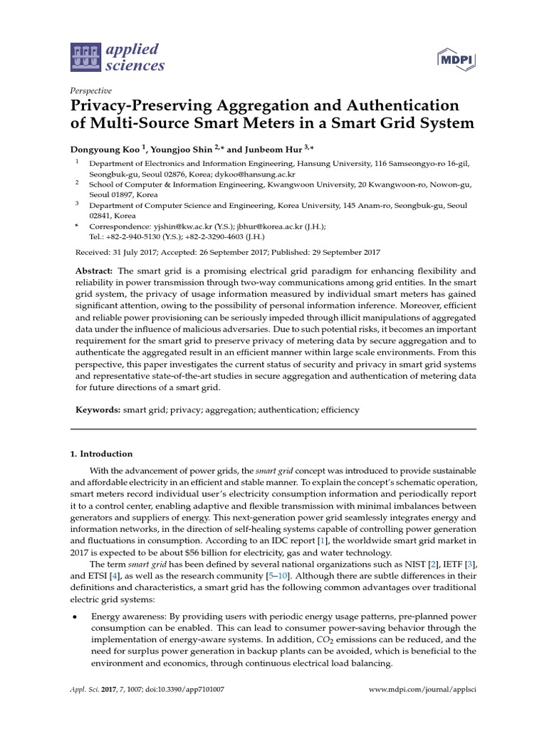 Privacy-Preserving Aggregation and Authentication | PDF | Smart Grid | Electrical Grid