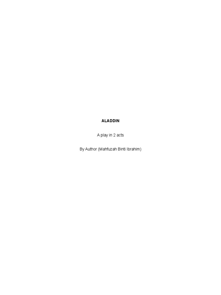 Aladdin Script | PDF