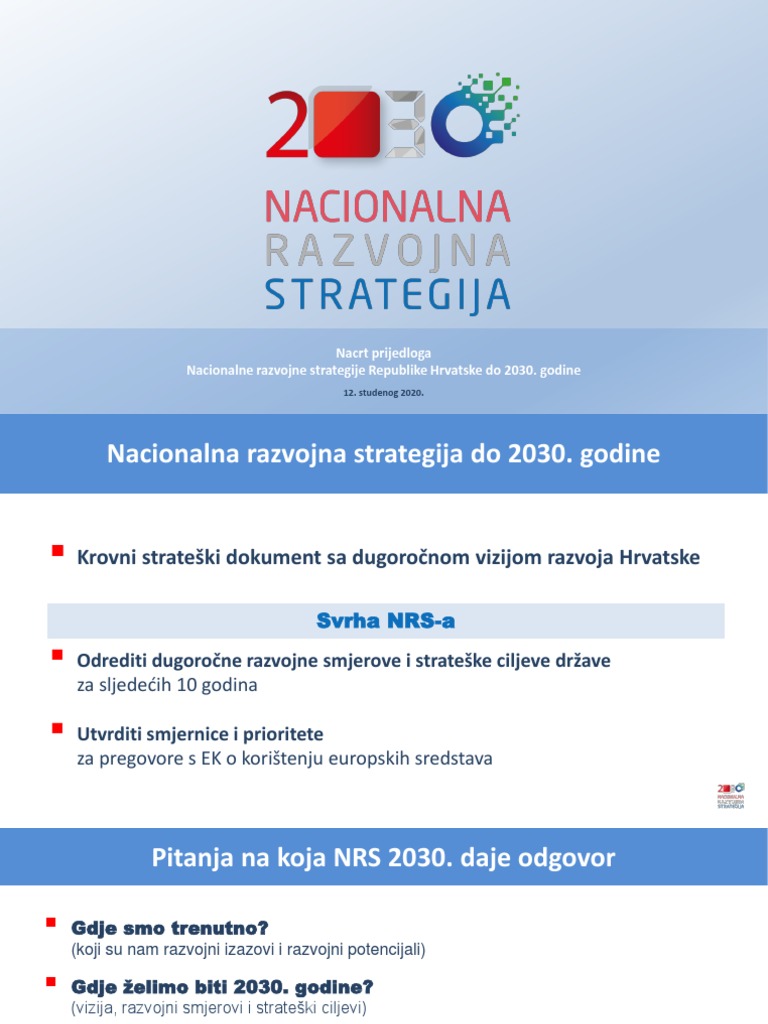 Strategija Razvoja Hrvatske Do 2030. Godine | PDF