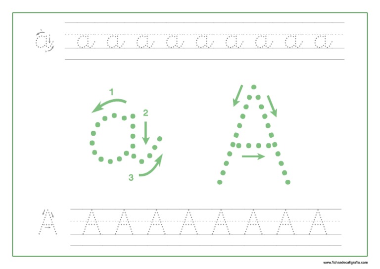 Ficha Caligrafia Imprimir Letra A PDF | PDF