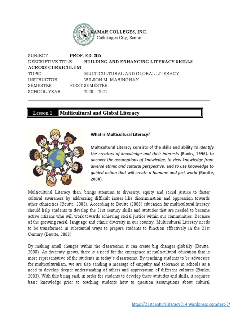 1 Global and Multicultural Literacy | PDF | Literacy | Multiculturalism
