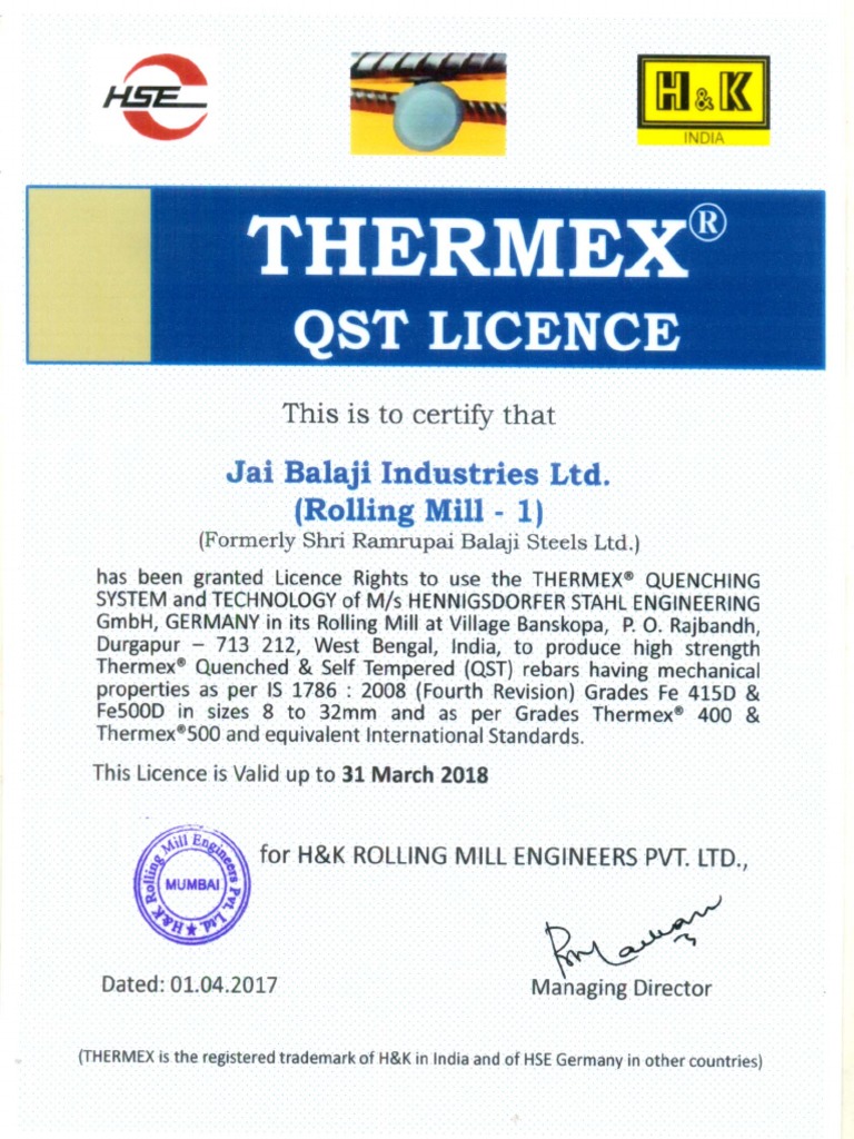 Thermex QST License | PDF