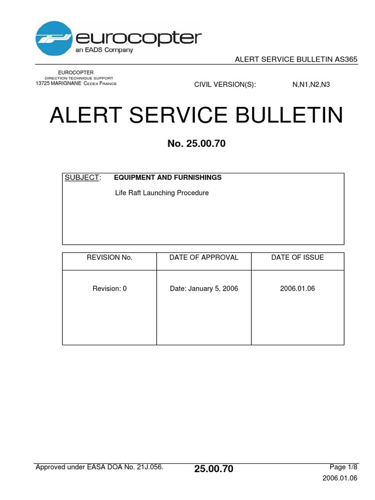 Alert Service Bulletin As365 | PDF | Aeronautics | Aircraft