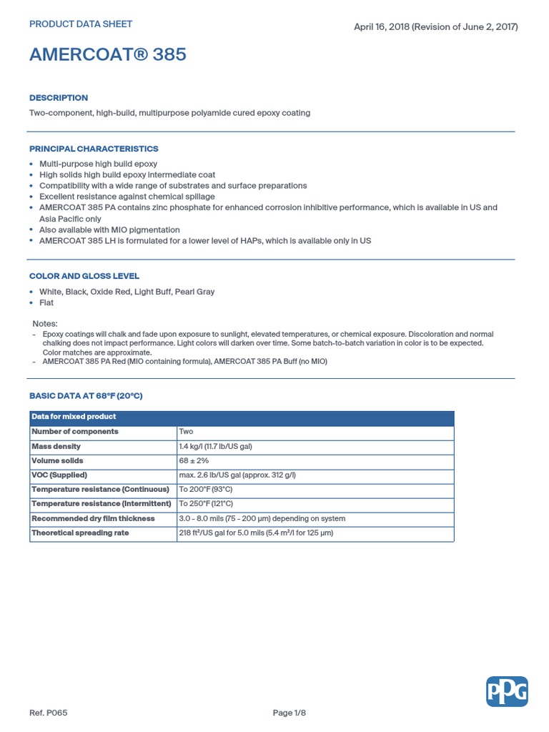 Amercoat 385 PDF | PDF | Galvanization | Abrasive