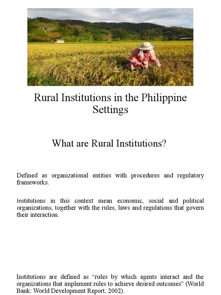 Rural Institutions in The Philippine Settings | PDF | Institution ...