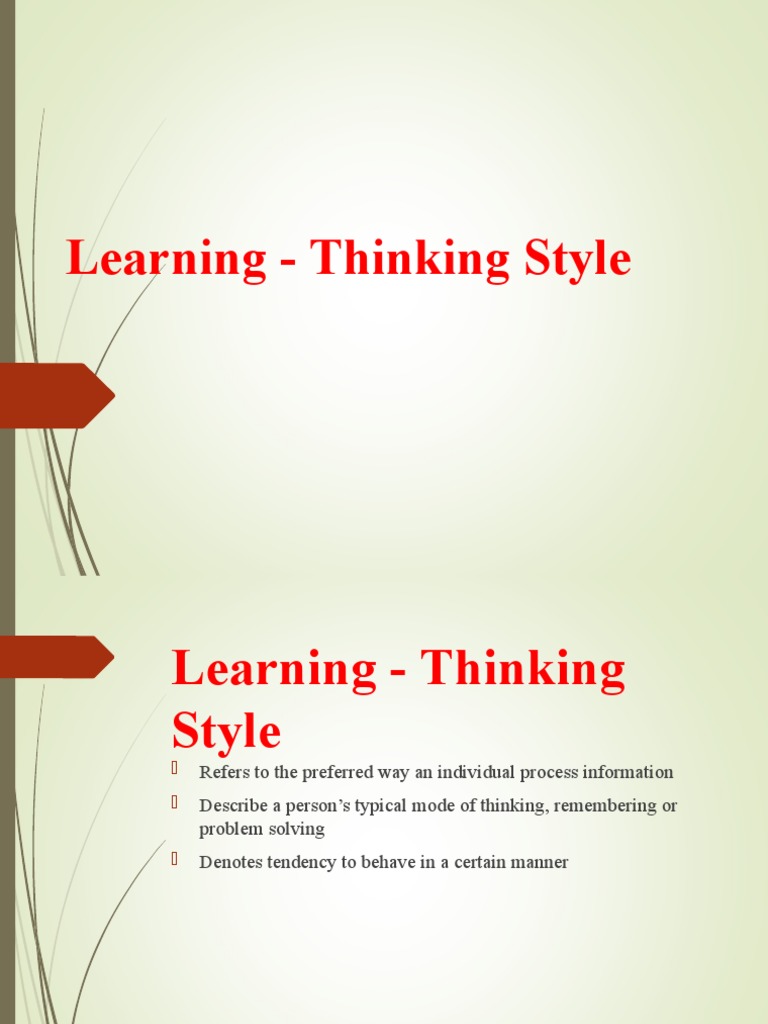 Learning and Thinking Style | PDF | Perception | Information
