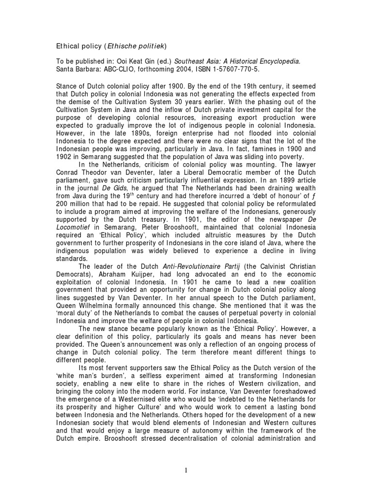 Ethical Policy PDF | PDF | Indonesia | Netherlands