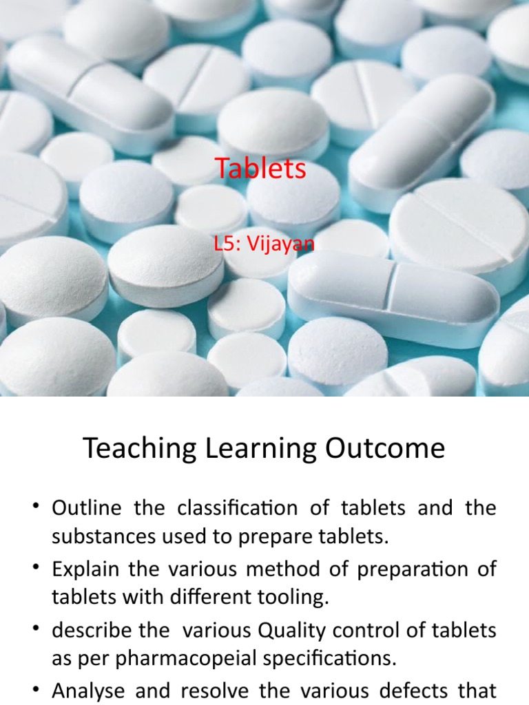 Tablets: Classification and Preparation Methods | PDF | Tablet ...