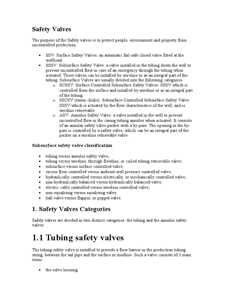 Safety Valves | PDF | Valve | Casing (Borehole)