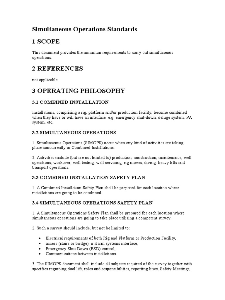 Simultaneous Operations Safety Standards | PDF | Risk Assessment | Safety