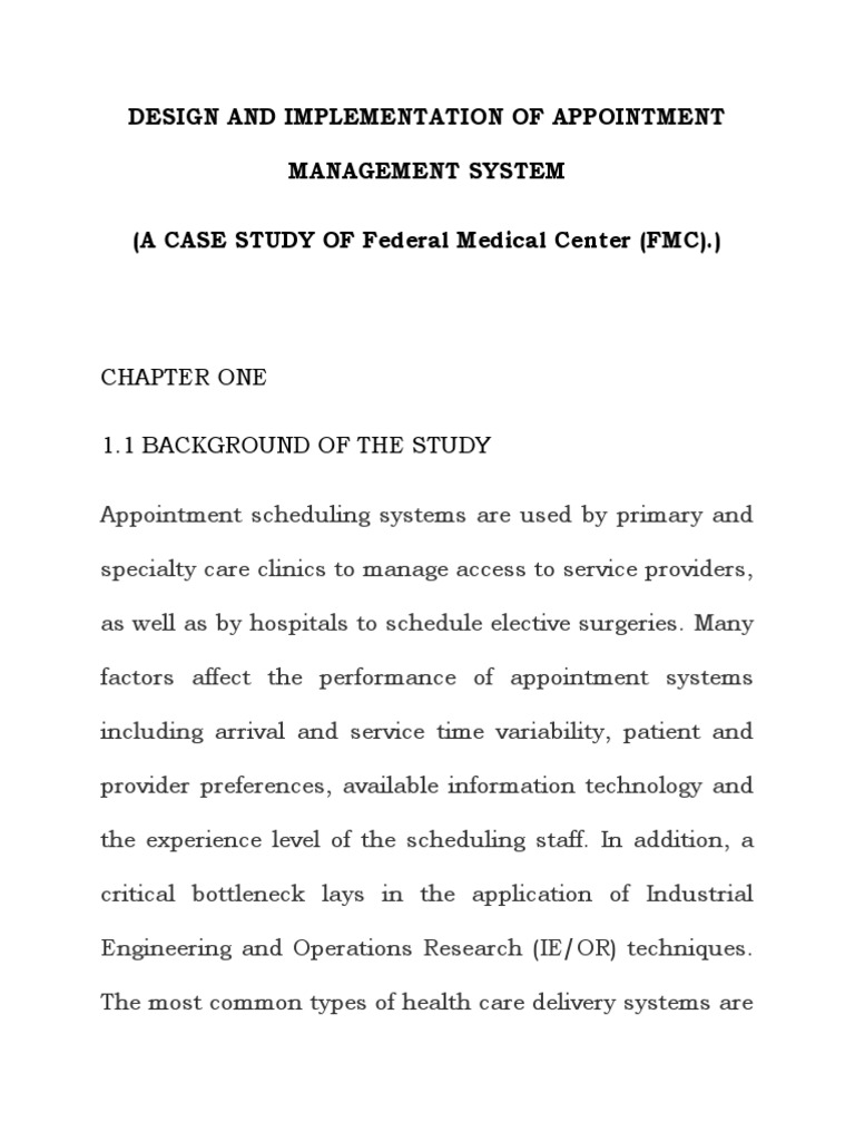 Design And Implementation Of Appointment Management System A Case