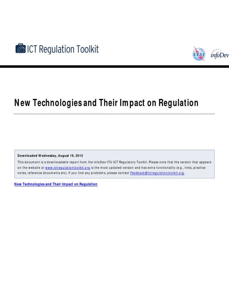 Impact of New Technologies on Regulation | PDF | Technological ...