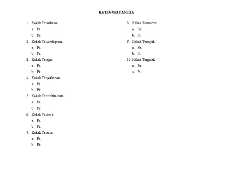 Kategori Panitia | PDF