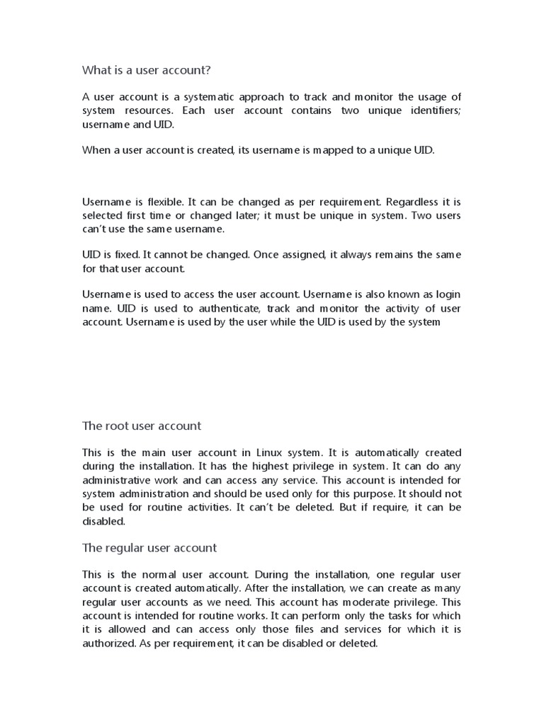 Linux User Account | PDF | Password | Superuser